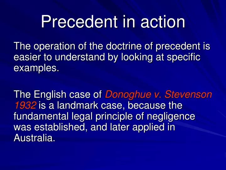 PPT - Precedent in action PowerPoint Presentation, free download - ID ...