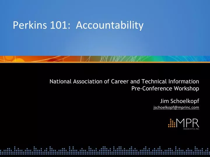 PPT - Perkins 101: Accountability PowerPoint Presentation, free ...