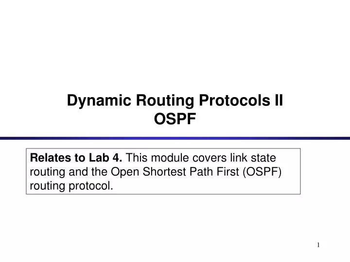 PPT - Dynamic Routing Protocols II OSPF PowerPoint Presentation, free ...