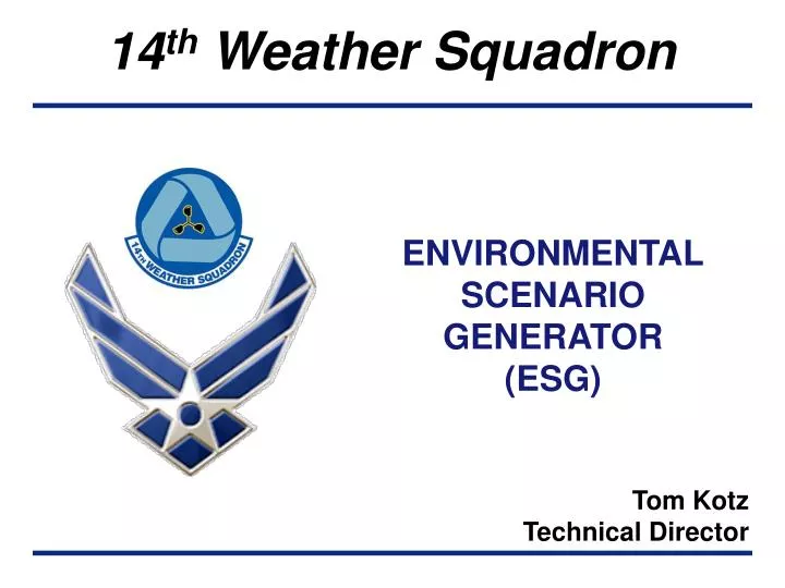PPT - ENVIRONMENTAL SCENARIO GENERATOR (ESG) PowerPoint Presentation ...