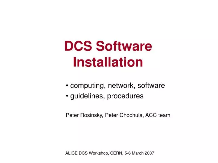 PPT - DCS Software Installation PowerPoint Presentation, free download ...