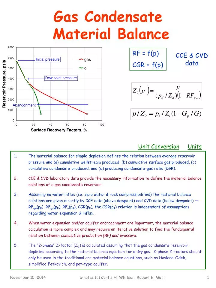 PPT - Gas Condensate Material Balance PowerPoint Presentation, free ...