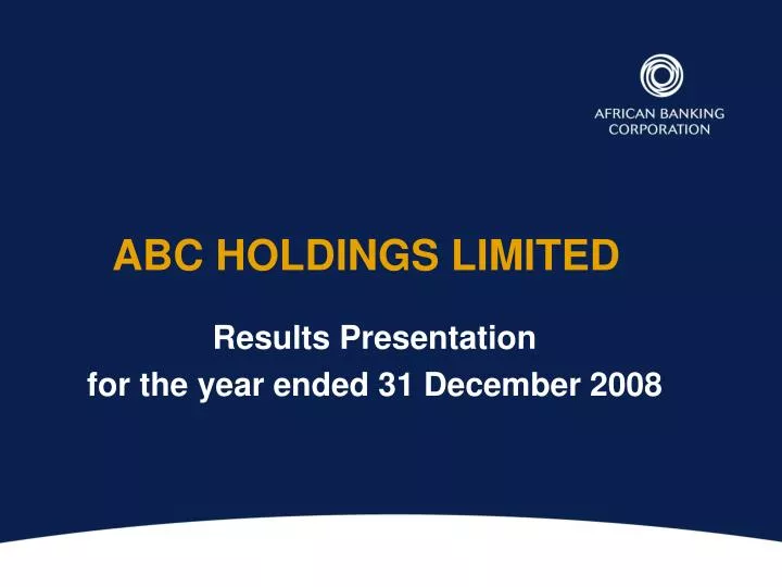 PPT - ABC HOLDINGS LIMITED PowerPoint Presentation, free download - ID ...