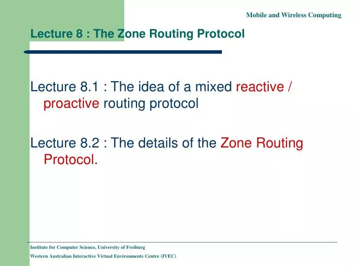 Ppt Lecture 8 The Zone Routing Protocol Powerpoint Presentation Free Download Id 6644053