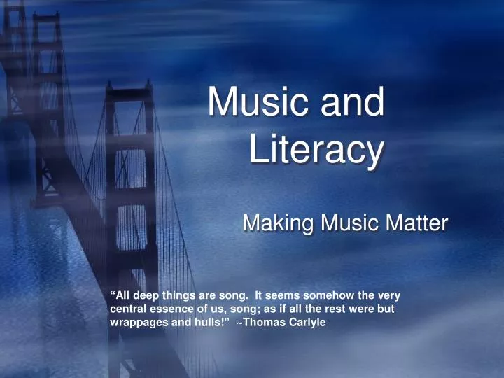 PPT - Music and Literacy PowerPoint Presentation, free download - ID ...