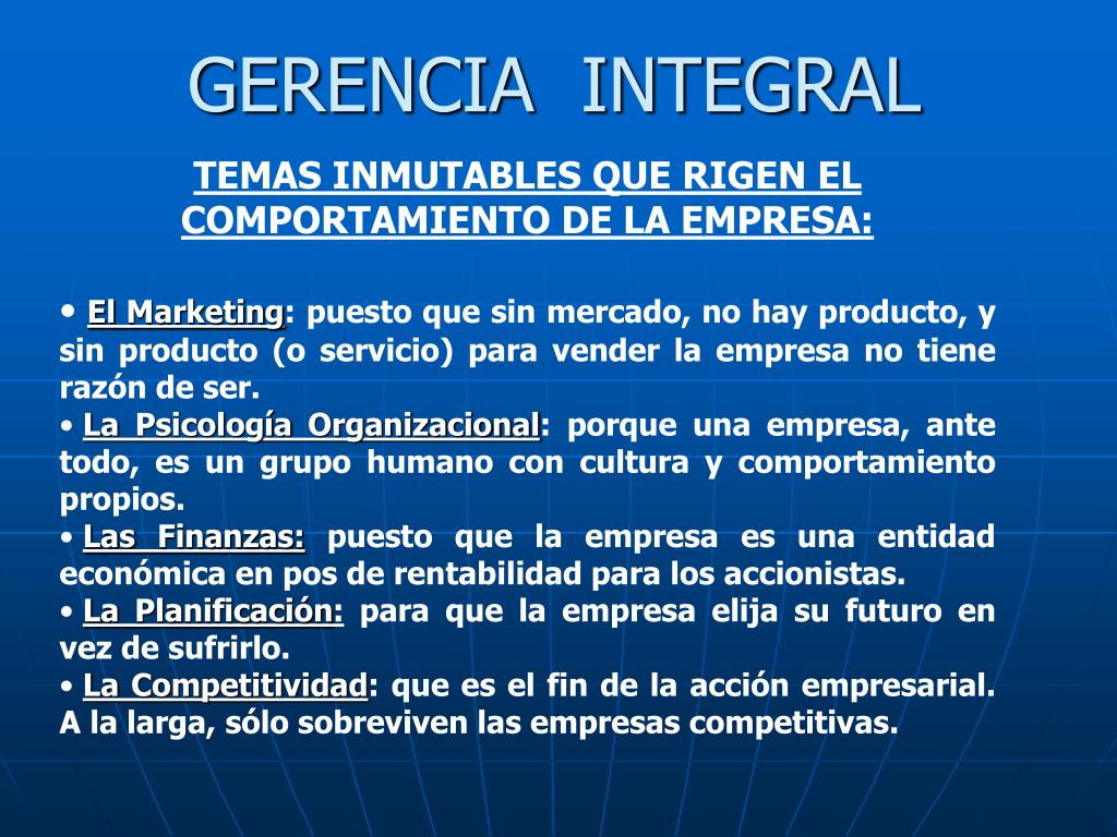 PPT - GERENCIA INTEGRAL Y PLANIFICACIÓN ESTRATÉGICA PowerPoint ...