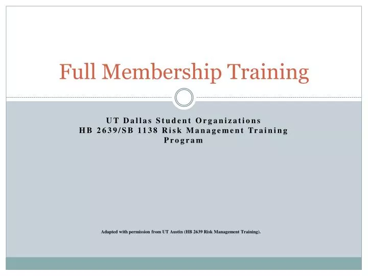 PPT - Full Membership Training PowerPoint Presentation, free download ...