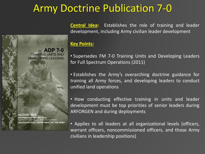PPT - Training Units and Developing Leaders ADP and ADRP 7-0 Doctrine ...