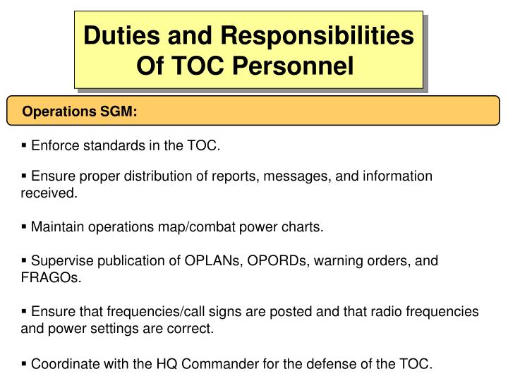 PPT - Welcome to the TOC Operations Class. PowerPoint Presentation - ID ...