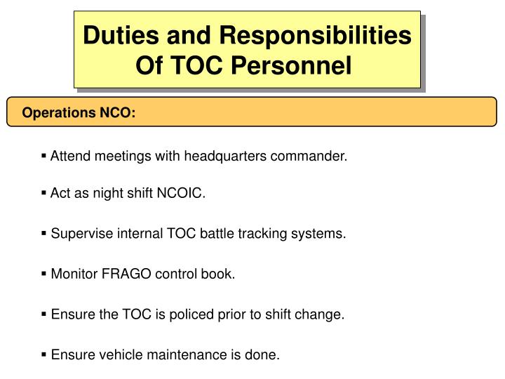 PPT - Welcome to the TOC Operations Class. PowerPoint Presentation - ID ...