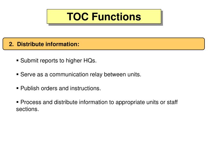 PPT - Welcome to the TOC Operations Class. PowerPoint Presentation - ID ...