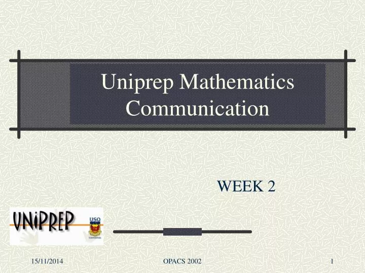 PPT - Uniprep Mathematics Communication PowerPoint Presentation, free ...