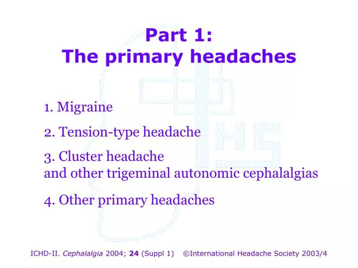 PPT - Part 1: The primary headaches PowerPoint Presentation, free ...
