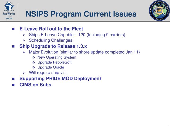 PPT - NSIPS Update PowerPoint Presentation - ID:6646280