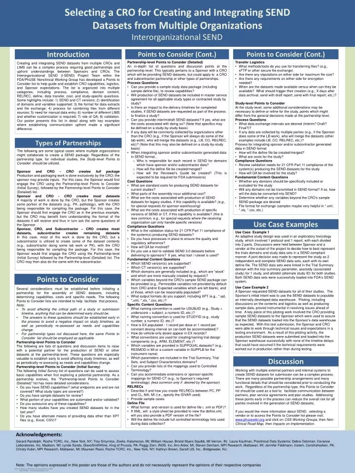 PPT - Selecting a CRO for Creating and Integrating SEND Datasets from ...