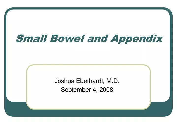PPT - Small Bowel and Appendix PowerPoint Presentation, free download ...