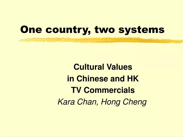 PPT - One country, two systems PowerPoint Presentation, free download ...