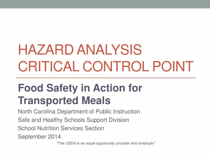 PPT - Hazard analysis critical control point PowerPoint Presentation ...