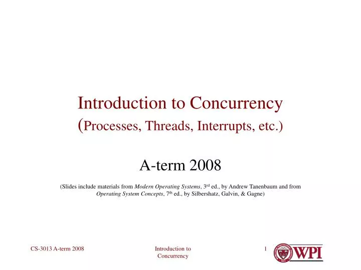 Ppt Introduction To Concurrency Processes Threads Interrupts Etc 8221