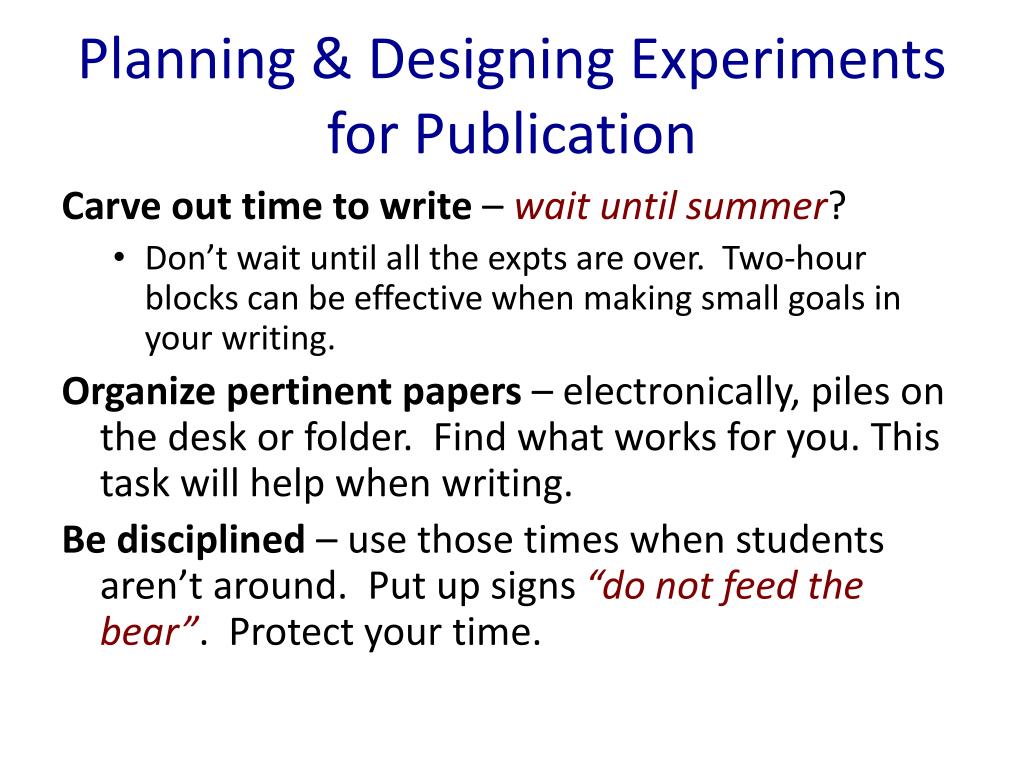PPT - How to effectively plan, design and write a research manuscript ...