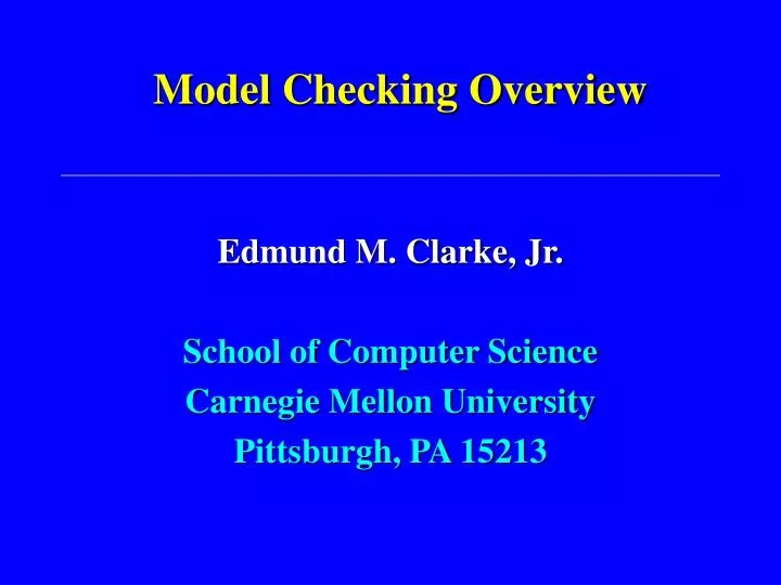 PPT - Model Checking Overview PowerPoint Presentation, free download ...