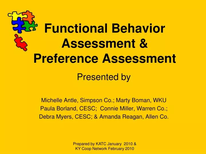 PPT - Functional Behavior Assessment & Preference Assessment PowerPoint ...