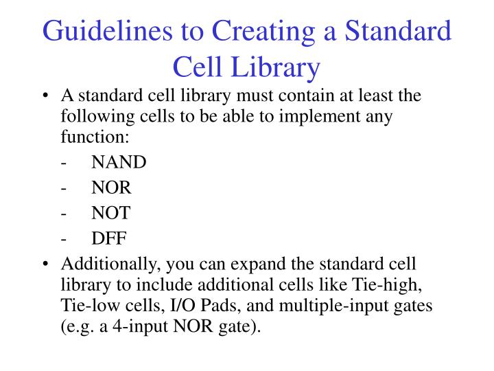PPT - Standard Cell Tutorial PowerPoint Presentation - ID:6654380