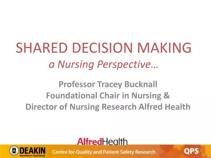 PPT - SHARED DECISION MAKING a Nursing Perspective… PowerPoint ...