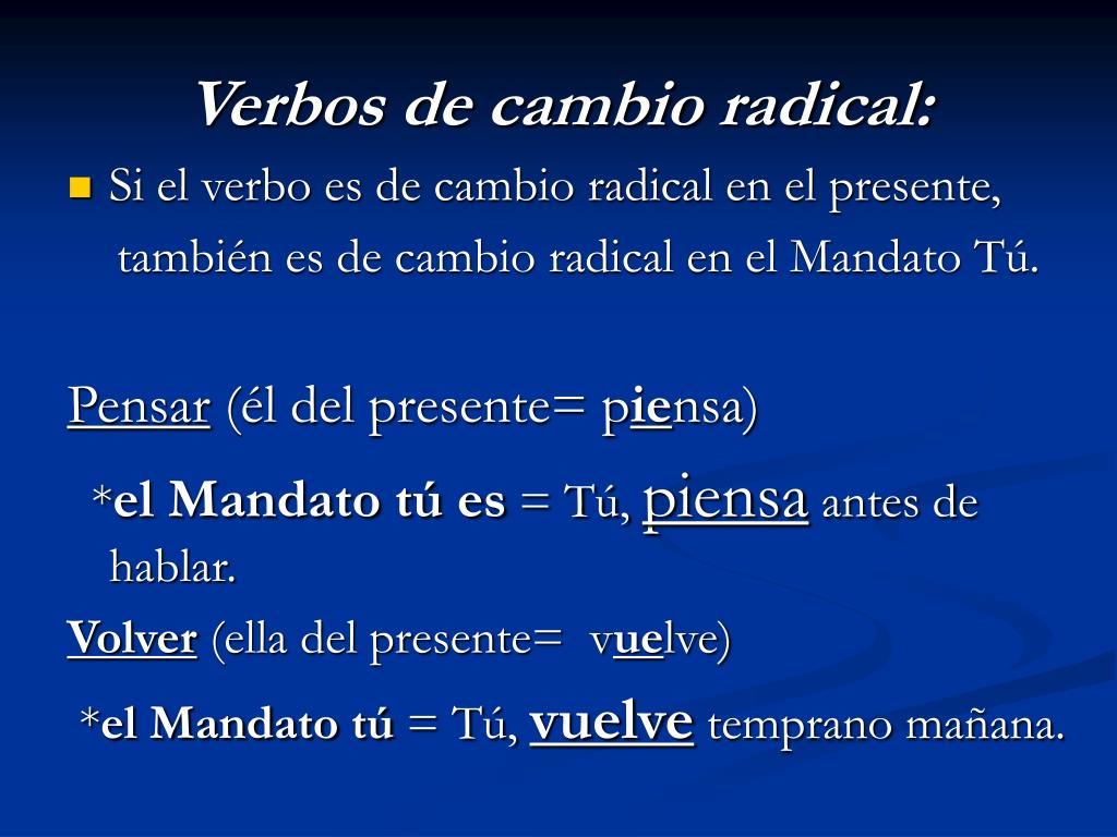 PPT - Mandatos de Tú afirmativos regulares e irregulares PowerPoint ...