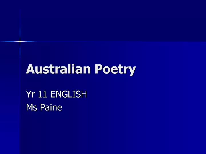 PPT - Australian Poetry PowerPoint Presentation, free download - ID:6654941