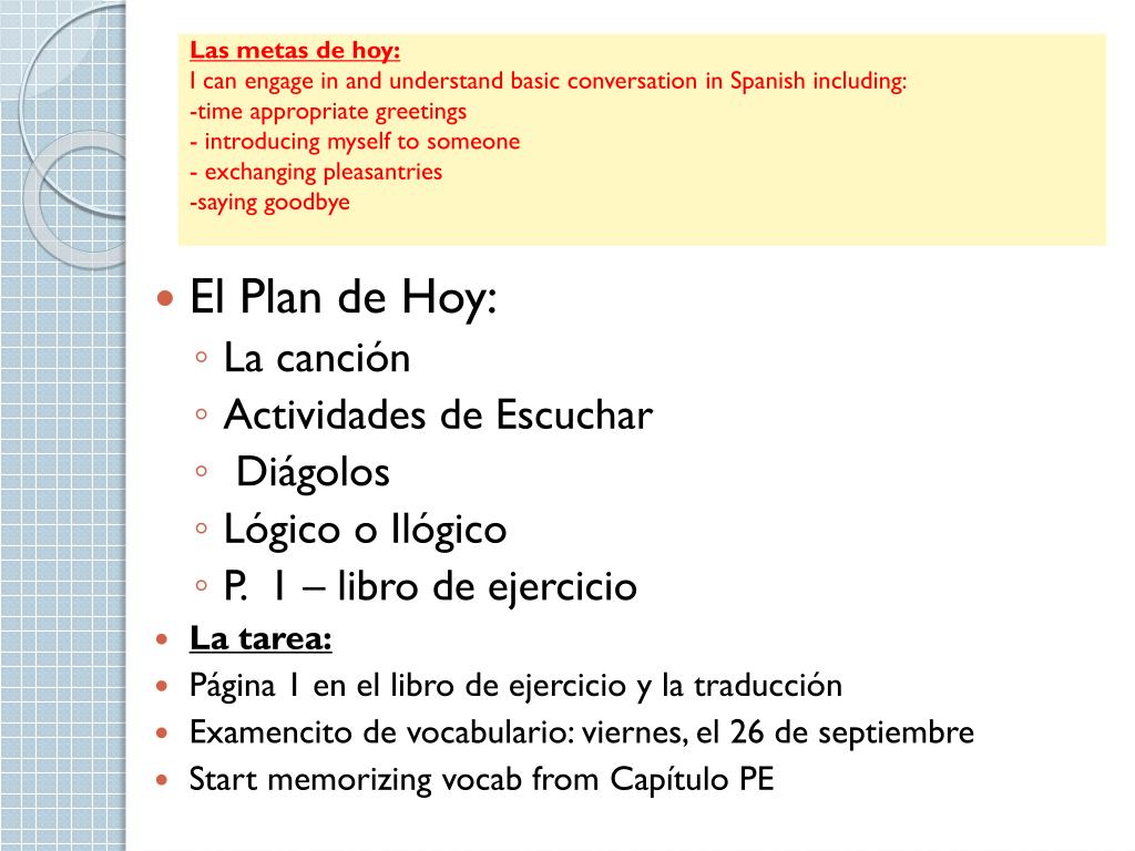 PPT - Hoy es viernes , el 19 de septiembre . PowerPoint Presentation ...