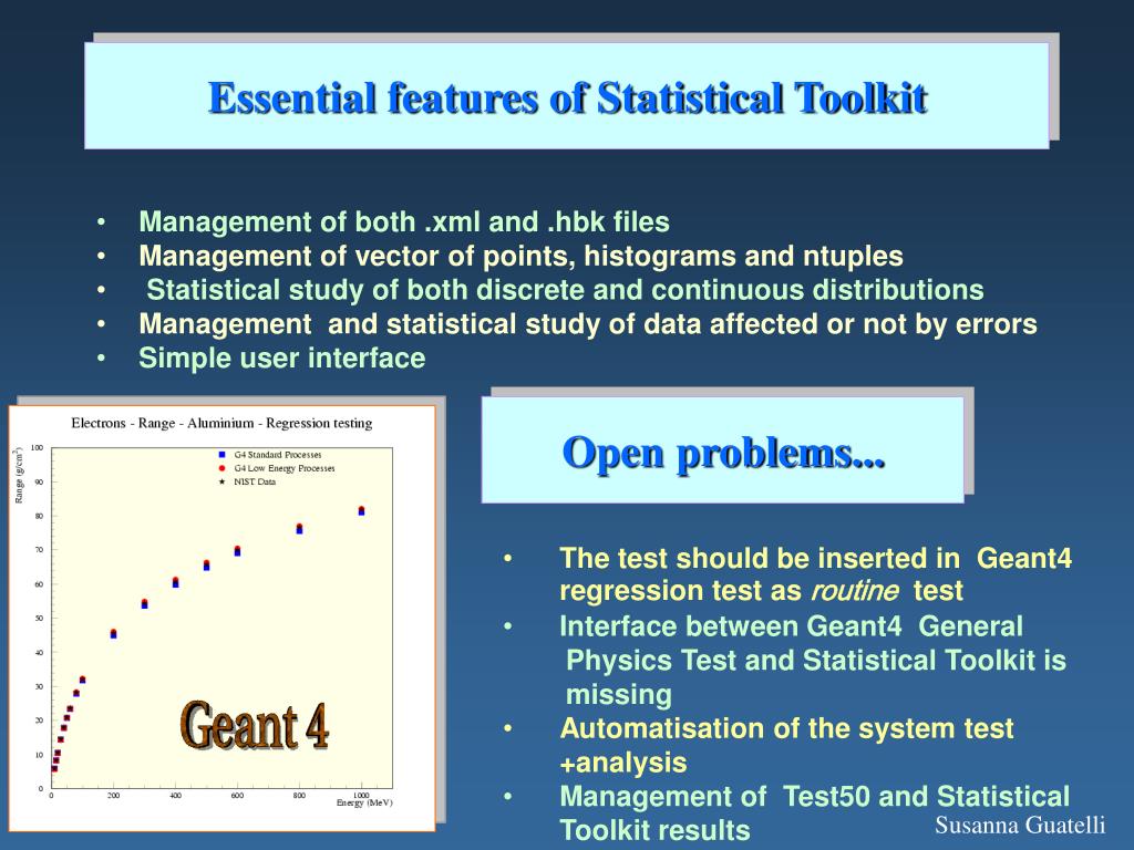 PPT - Developing a Statistical Analysis Toolkit for Geant4 Testing at ...