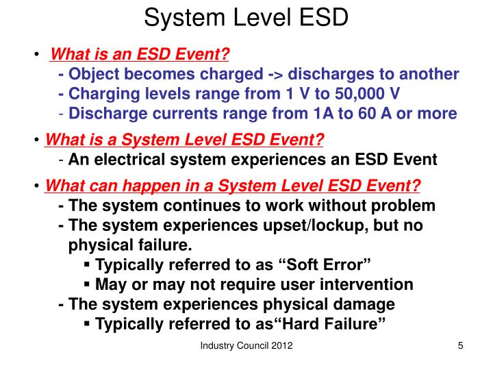 PPT - Industry Council on ESD Target Levels System Level ESD PowerPoint ...