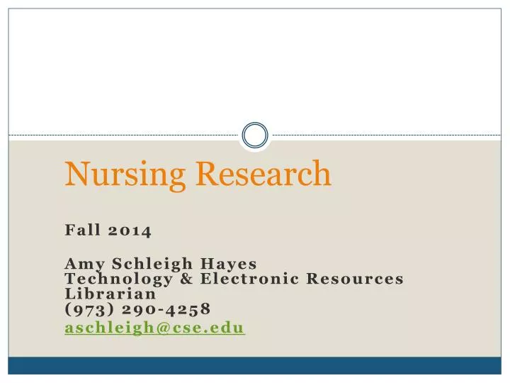 PPT - Nursing Research PowerPoint Presentation, free download - ID:6658306
