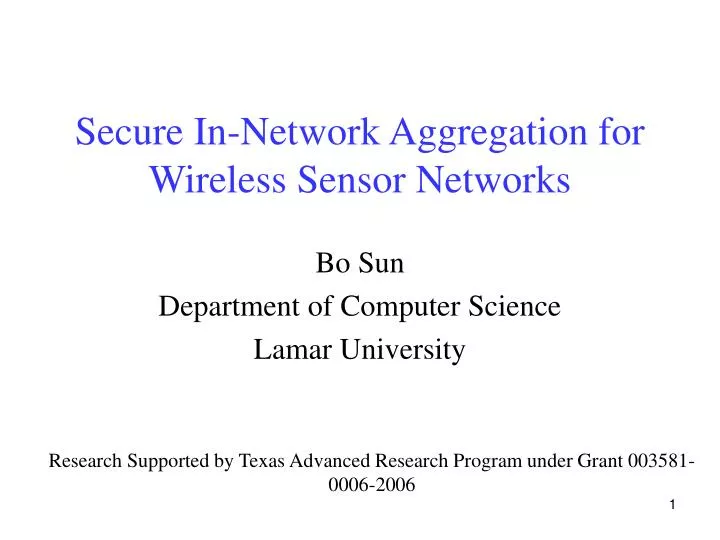 Ppt Secure In Network Aggregation For Wireless Sensor Networks Powerpoint Presentation Id