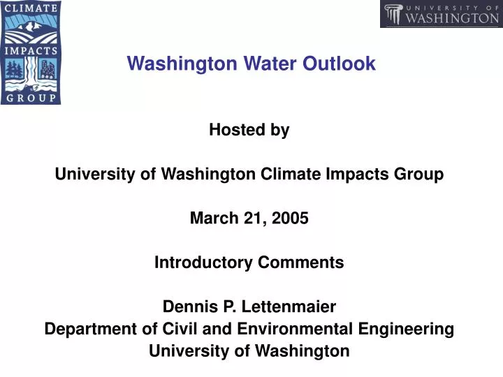 PPT - Washington Water Outlook PowerPoint Presentation, free download ...