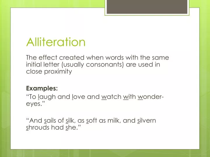 PPT - Alliteration PowerPoint Presentation, free download - ID:6658845