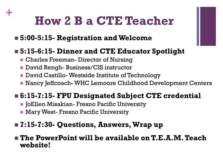 PPT - How 2 B a CTE Teacher PowerPoint Presentation, free download - ID ...