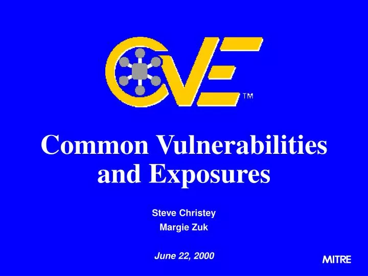 PPT - Common Vulnerabilities and Exposures PowerPoint Presentation ...