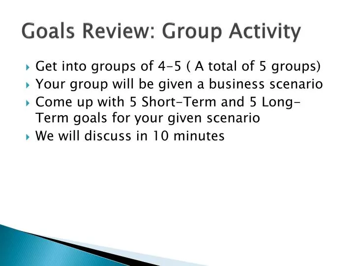 PPT - Goals Review: Group Activity PowerPoint Presentation, free ...