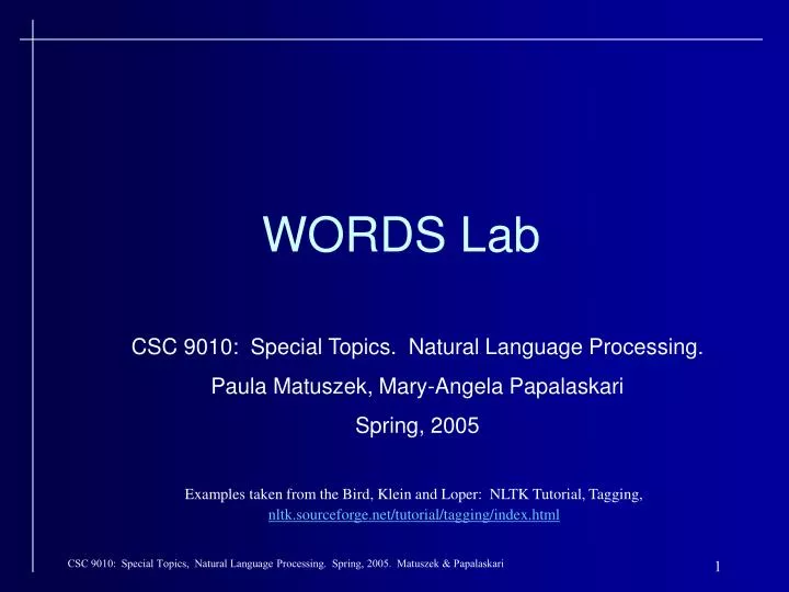 PPT - WORDS Lab PowerPoint Presentation, free download - ID:6660704