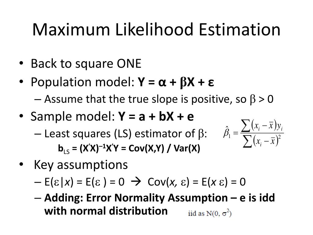 Ppt Applied Econometrics Maximum Likelihood Estimation And Discrete