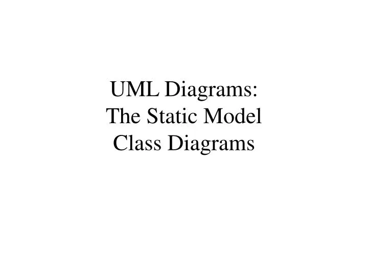 Ppt Uml Diagrams The Static Model Class Diagrams Powerpoint Presentation Id6661713