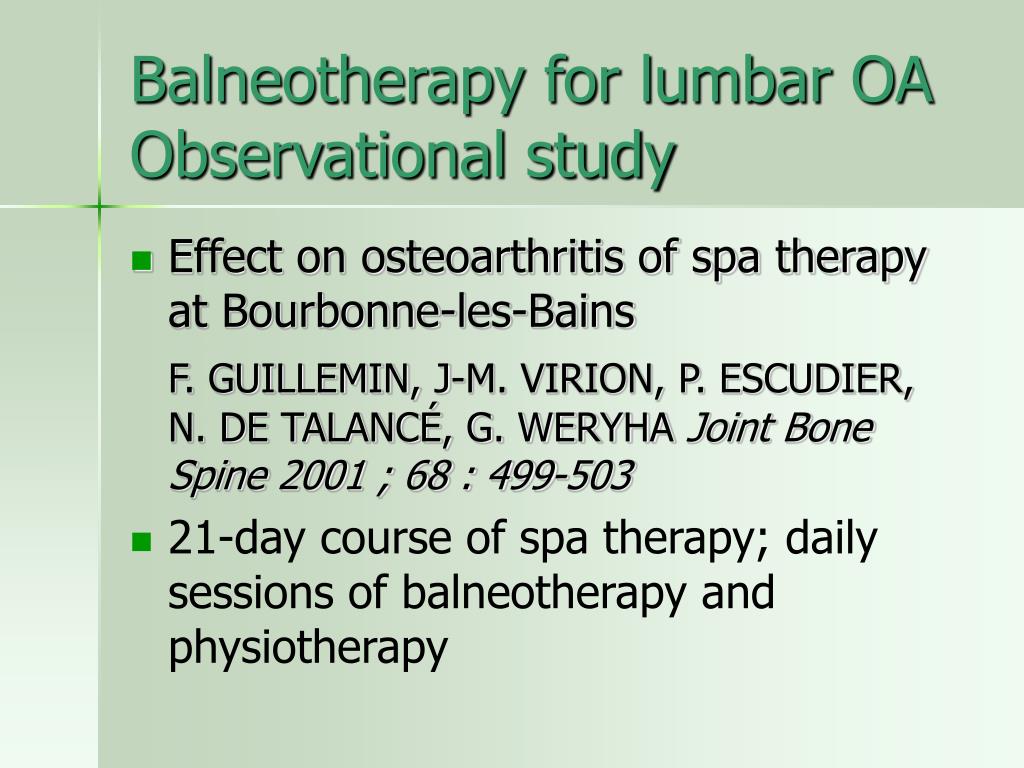 PPT - Spa therapy for lumbar spine osteoarthritis PowerPoint ...