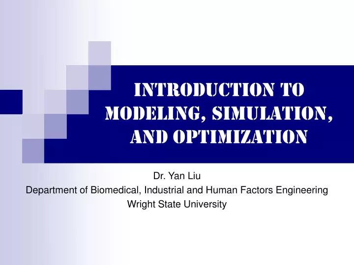 Ppt Introduction To Modeling Simulation And Optimization Powerpoint Presentation Id6662425