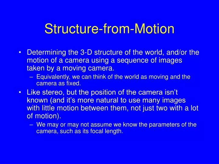 PPT - Structure-from-Motion PowerPoint Presentation, free download - ID ...