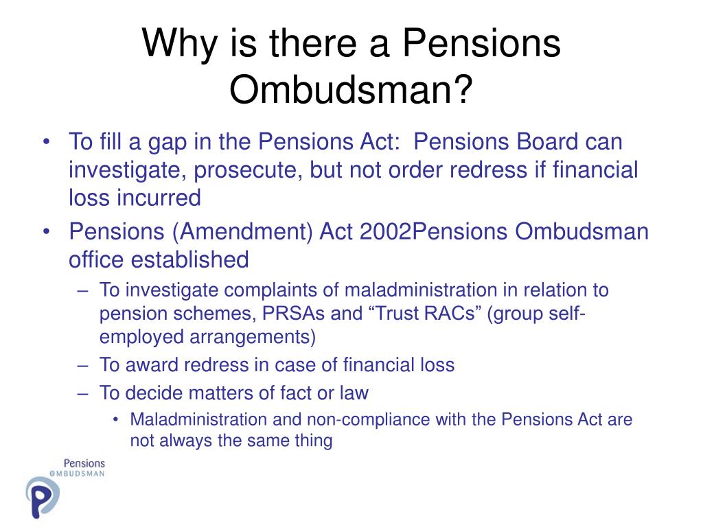 PPT - LIA The Role of the Pensions Ombudsman PowerPoint Presentation ...