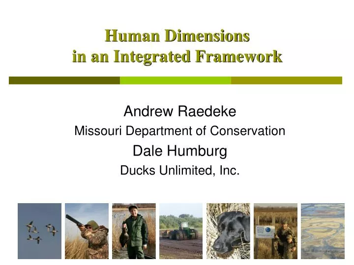 PPT - Human Dimensions in an Integrated Framework PowerPoint ...