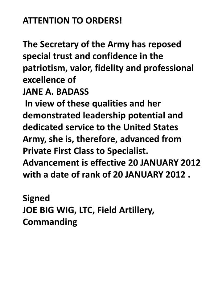 PPT - ATTENTION TO ORDERS! PowerPoint Presentation - ID:6663589