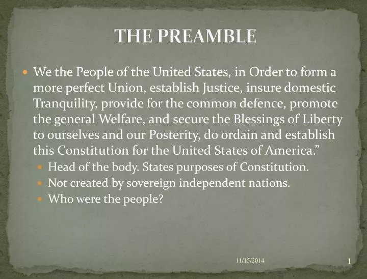 PPT - THE PREAMBLE PowerPoint Presentation, free download - ID:6663983